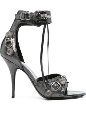 Balenciaga Cagole 110mm Leather Sandals - Grey