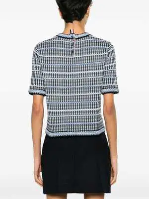 Thom Browne Crew-neck Tweed Top
