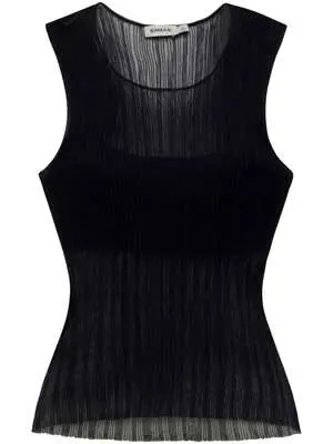 Simkhai Oakley Semi-sheer Tank Top - Black