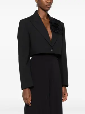 NISSA Floral-appliqué Single-breasted Blazer