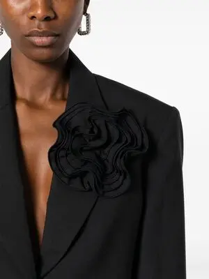 NISSA Floral-appliqué Single-breasted Blazer