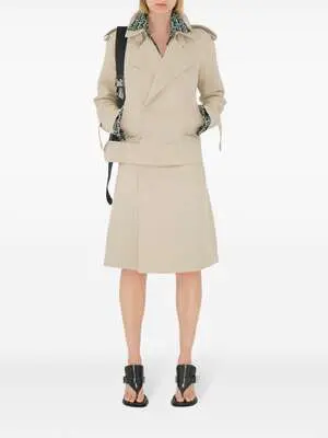 Burberry Off-centre Canvas Trench Jacket - Neutrals
