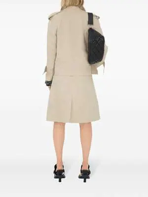 Burberry Off-centre Canvas Trench Jacket - Neutrals
