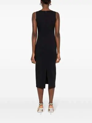 NISSA Bow-detail Crepe Midi Dress