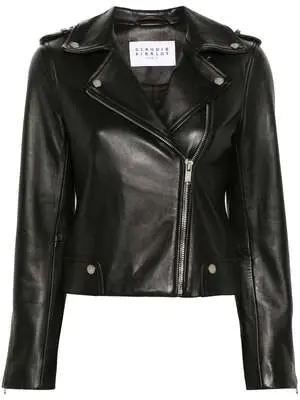 Claudie Pierlot Leather Biker Jacket - Black