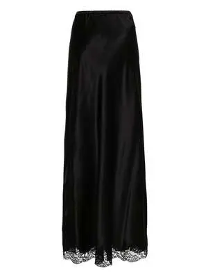 Carine Gilson Lace-detail Silk Skirt