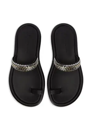 GIUSEPPE ZANOTTI Studded Toe-loop Sandals