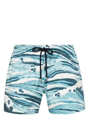 Maison Kitsuné X Vilebrequin Moorise Swim Shorts - Blue