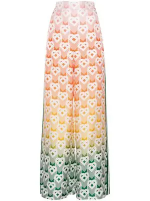 Casablanca Heart Monogram Silk Trousers