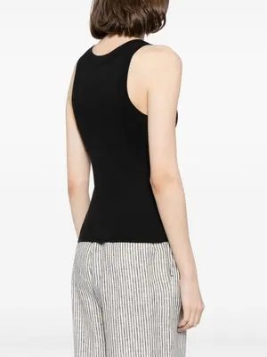 REFORMATION Tasha Ribbed Tank Top - Black