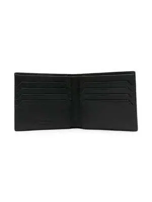 Santoni Bi-fold Leather Wallet - Black