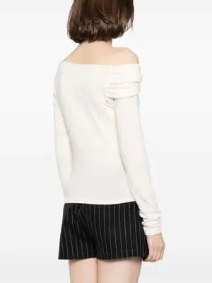 REFORMATION Elio Off-shoulder Top - Neutrals