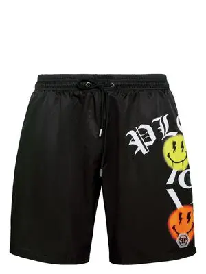 Philipp Plein Logo-print Swim Shorts - Black