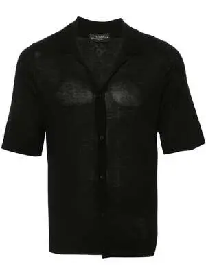 BALLANTYNE Fine-knit Short-sleeved Shirt - Black
