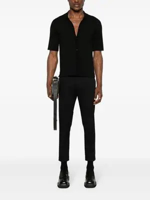 BALLANTYNE Fine-knit Short-sleeved Shirt - Black