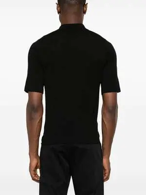 BALLANTYNE Fine-knit Short-sleeved Shirt - Black