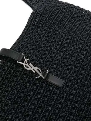 Saint Laurent Medium Les 5 À 7 Raffia Shoulder Bag