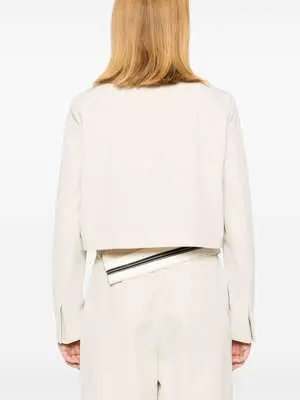 Fendi Twill Cropped Jacket - Neutrals