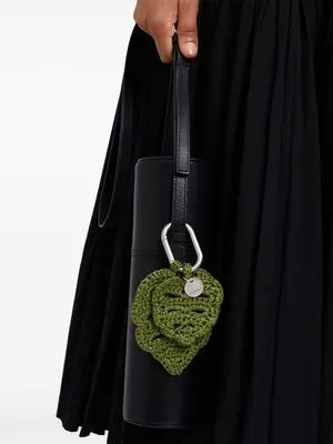 JIL SANDER Woven Raffia Leaf Charm