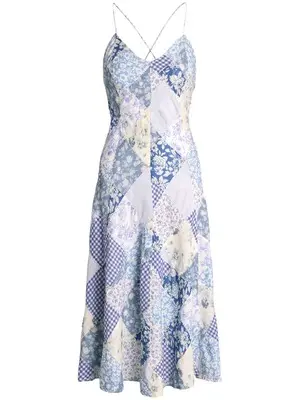 Polo Ralph Lauren Sleeveless Patchwork Midi Dress