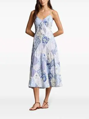 Polo Ralph Lauren Sleeveless Patchwork Midi Dress