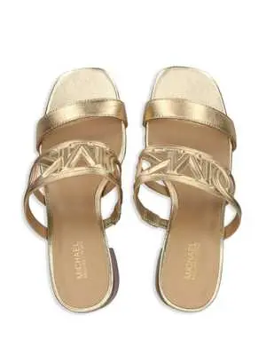 Michael Kors Logo-patch Leather Sandals