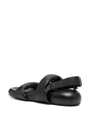 Marni Logo-print Leather Sandals - Black