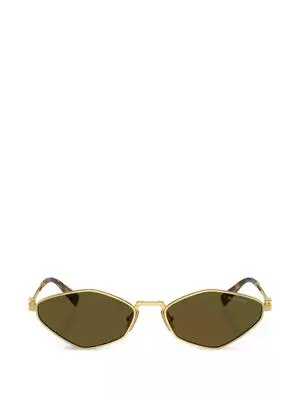 Miu Miu Geometric-frame Sunglasses - Gold