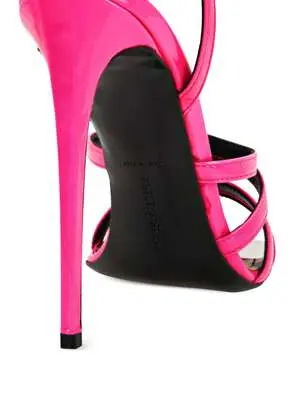 Philipp Plein Square-toe Patent Leather Sandals - Pink