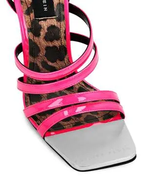 Philipp Plein Square-toe Patent Leather Sandals - Pink