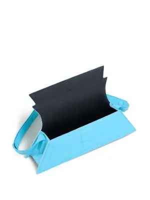 Marni Logo-debossed Leather Shoulder Bag - Blue