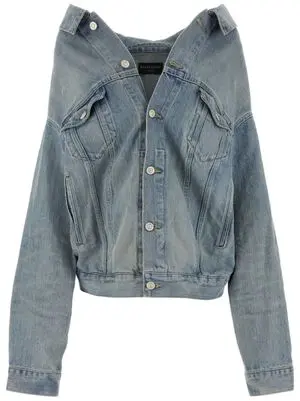 Balenciaga Drop-shoulder Denim Jacket - Blue