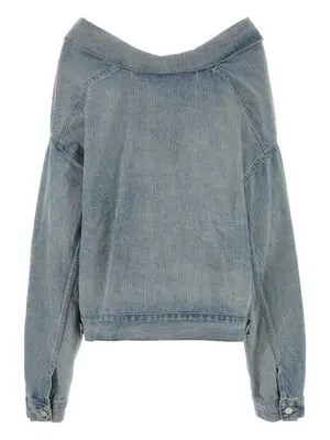 Balenciaga Drop-shoulder Denim Jacket - Blue