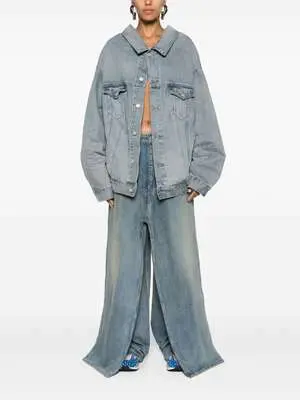 Balenciaga Drop-shoulder Denim Jacket - Blue