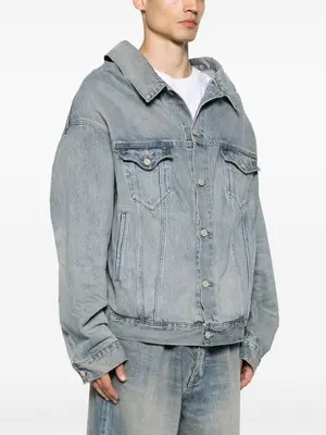 Balenciaga Drop-shoulder Denim Jacket - Blue