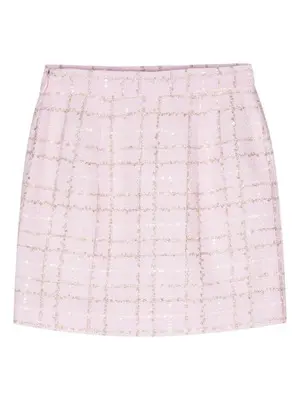 Alessandra Rich Sequin-embellished Tweed Mini Skirt