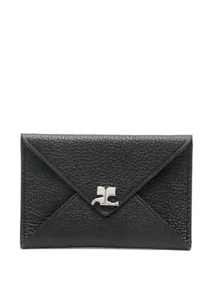 COURREGES Logo-plaque Envelope Cardholder - Black