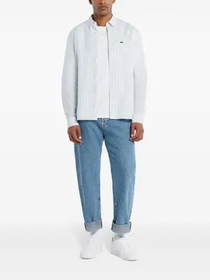 Lacoste Logo-appliqué Striped Shirt - Blue