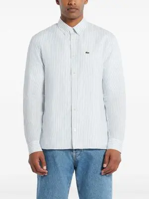 Lacoste Logo-appliqué Striped Shirt - Blue