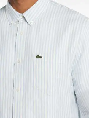 Lacoste Logo-appliqué Striped Shirt - Blue