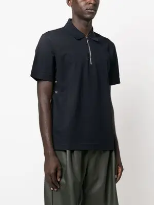 Givenchy Half-zip Cotton Polo Shirt - Blue