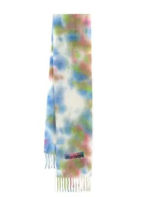 Acne Studios Tie-dye Brushed Scarf Green