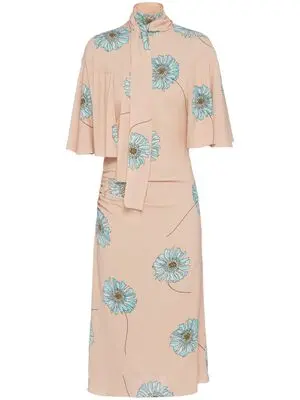 Prada Floral-print Pencil Dress