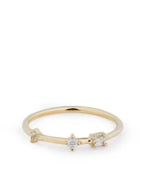 OTIUMBERG 9kt Yellow Three Stone Bamboo Ring - Gold