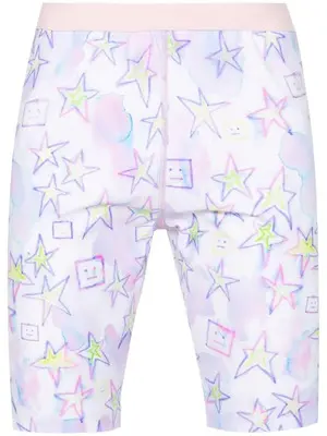 Acne Studios Face-print Tie-dye Shorts