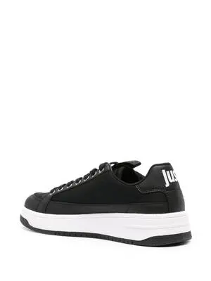 Just Cavalli Logo-print Leather Sneakers - Black