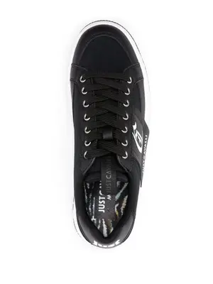 Just Cavalli Logo-print Leather Sneakers - Black
