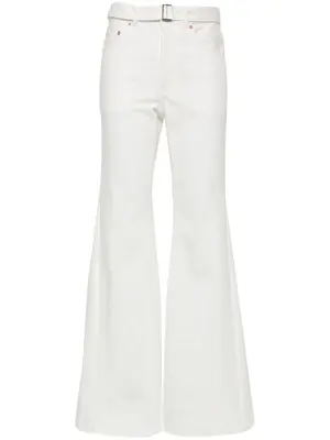 Sacai Mid-rise Flared Jeans - White