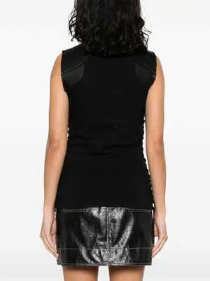 Dsquared2 Leather-trim Cotton Top