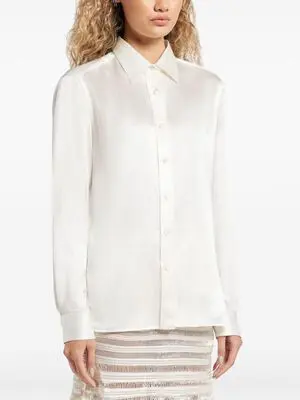 TOM FORD Long-sleeve Silk Shirt - White